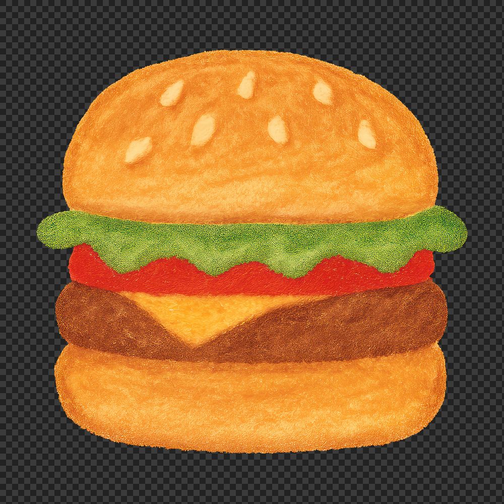 PNG Colorful illustrated cheeseburger drawing | Free PNG - rawpixel