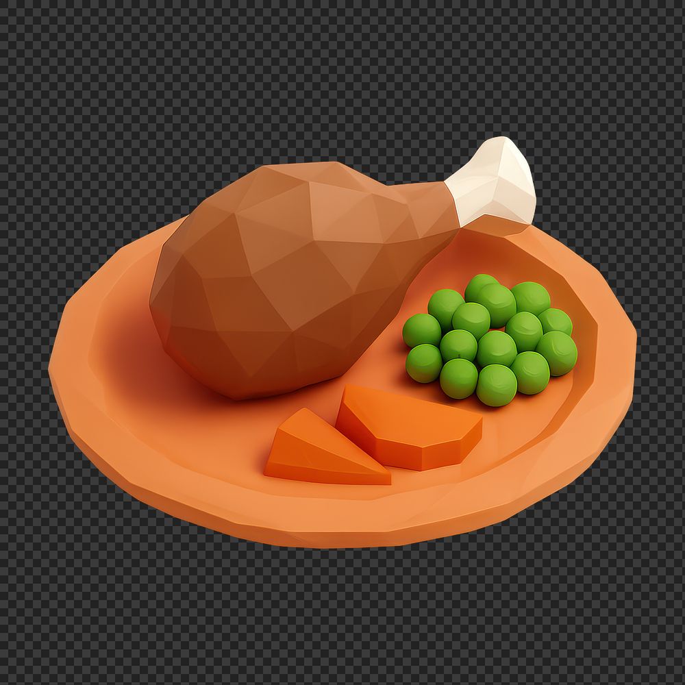 PNG Low-poly 3D food illustration | Free PNG - rawpixel
