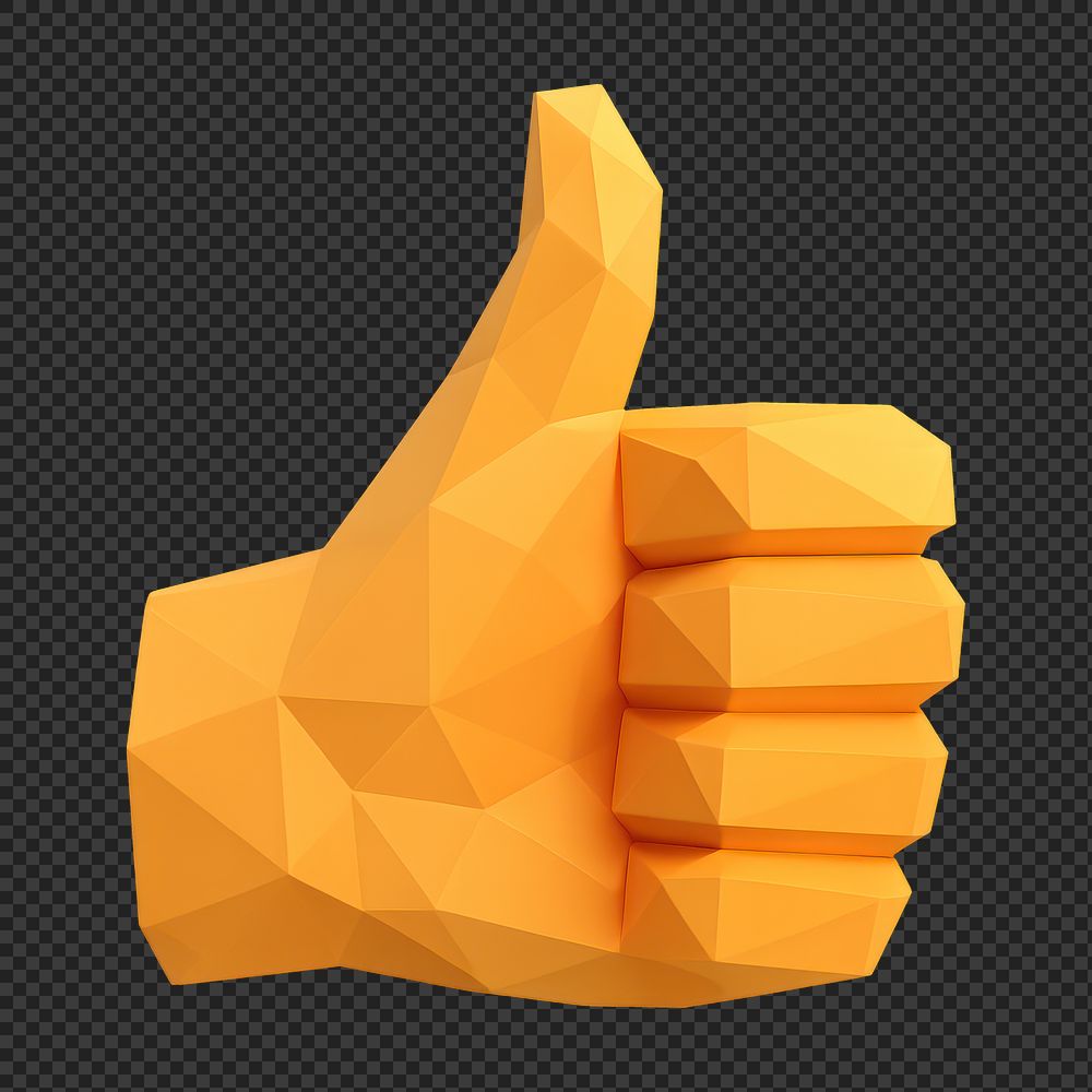 PNG Geometric thumbs-up 3D icon | Free PNG - rawpixel