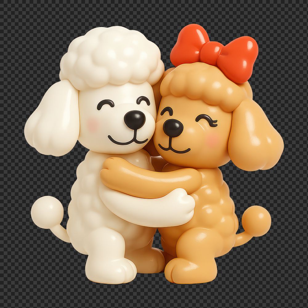 PNG Adorable cartoon dogs hugging | Free PNG - rawpixel