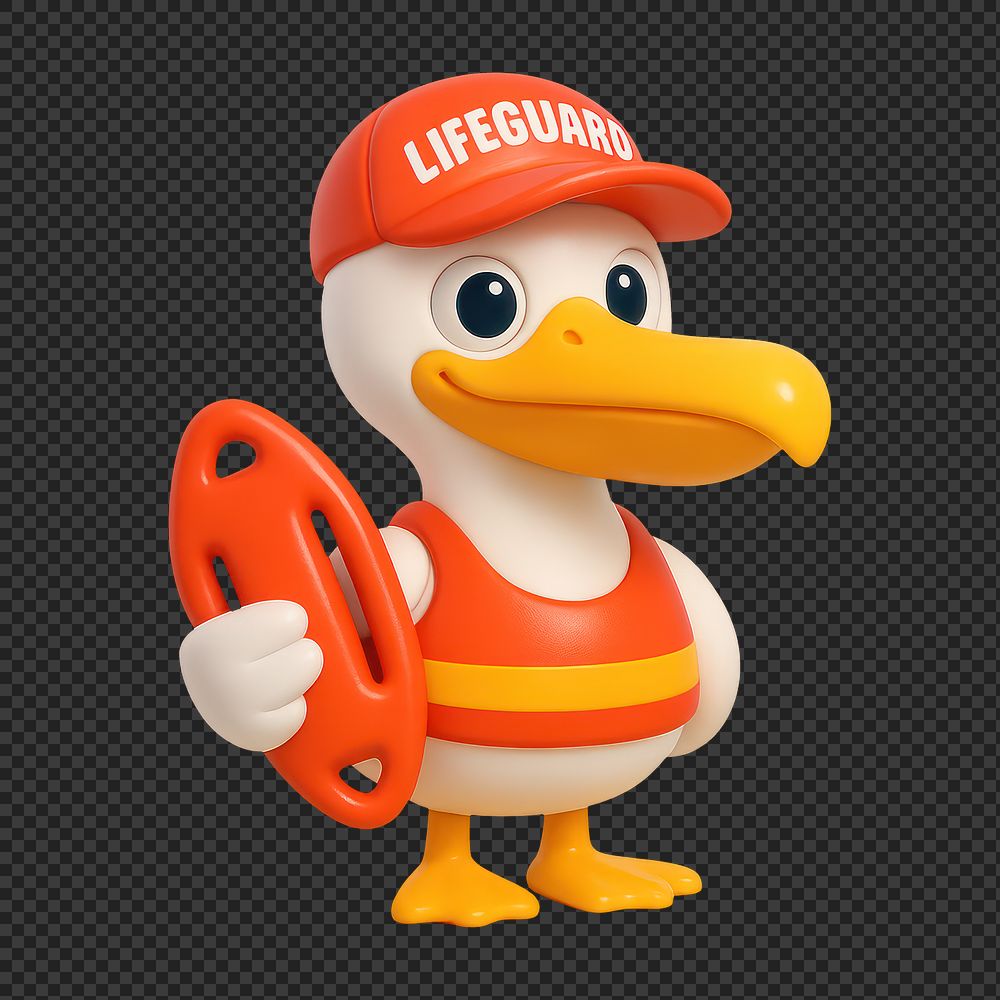 PNG Cartoon seagull lifeguard illustration | Free PNG - rawpixel