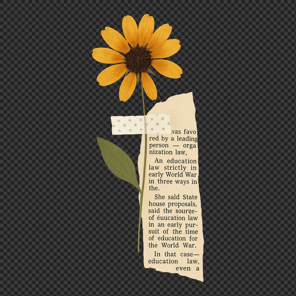 Aesthetic Sunflower Transparent Paper Flower PNG Images | Free Photos ...