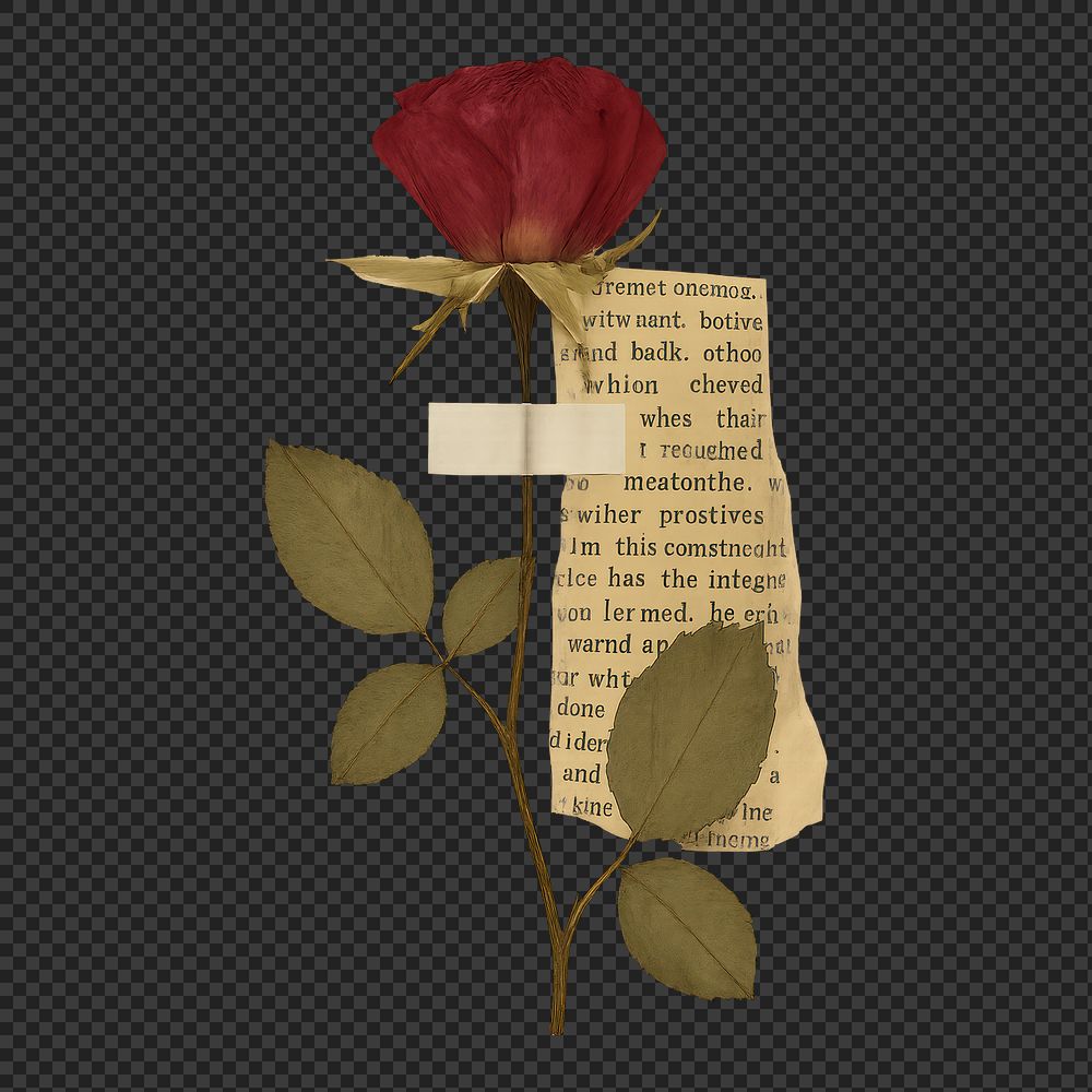 Newspaper Ripped Flower Leaves Tape Aesthetic Images | Free Photos, PNG ...