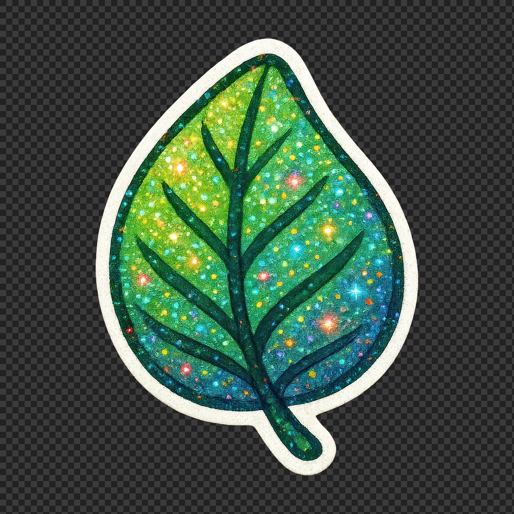PNG Colorful sparkling leaf illustration | Free PNG - rawpixel
