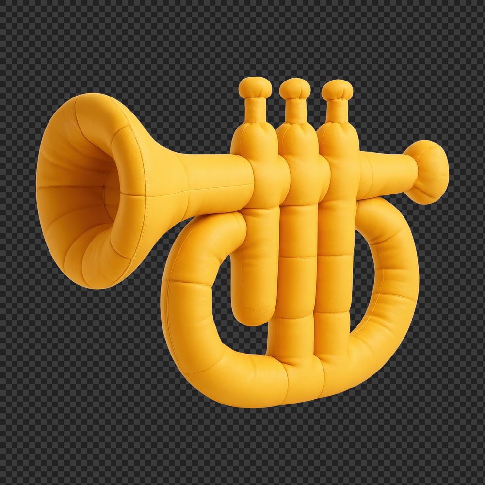 PNG Playful plush trumpet sculpture | Free PNG - rawpixel