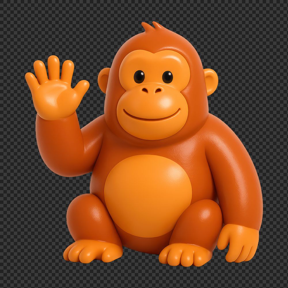PNG Friendly cartoon monkey waving | Free PNG - rawpixel