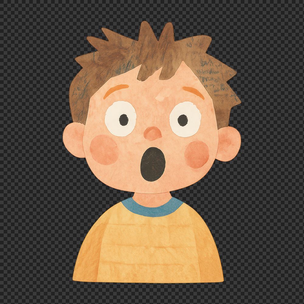 PNG Surprised child cartoon illustration | Free PNG - rawpixel