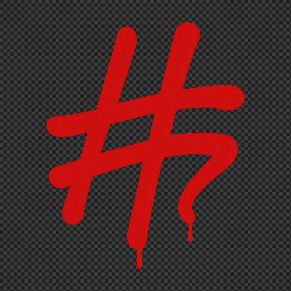 PNG Red graffiti hashtag symbol | Free PNG - rawpixel
