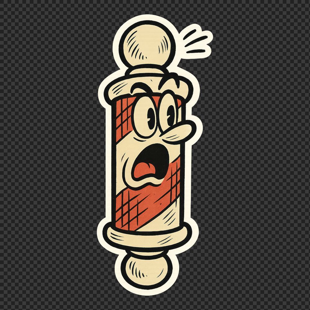 PNG Retro barber pole cartoon | Free PNG - rawpixel