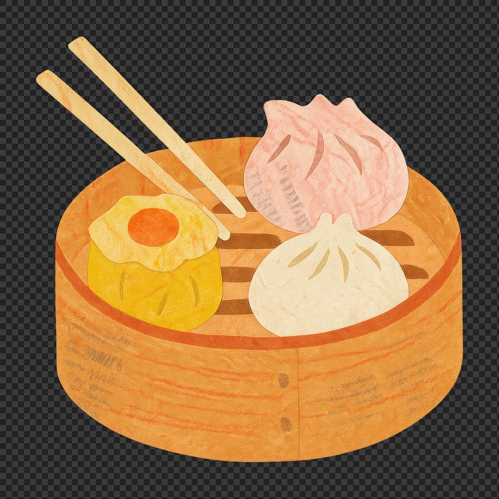 PNG Colorful dim sum basket | Free PNG - rawpixel