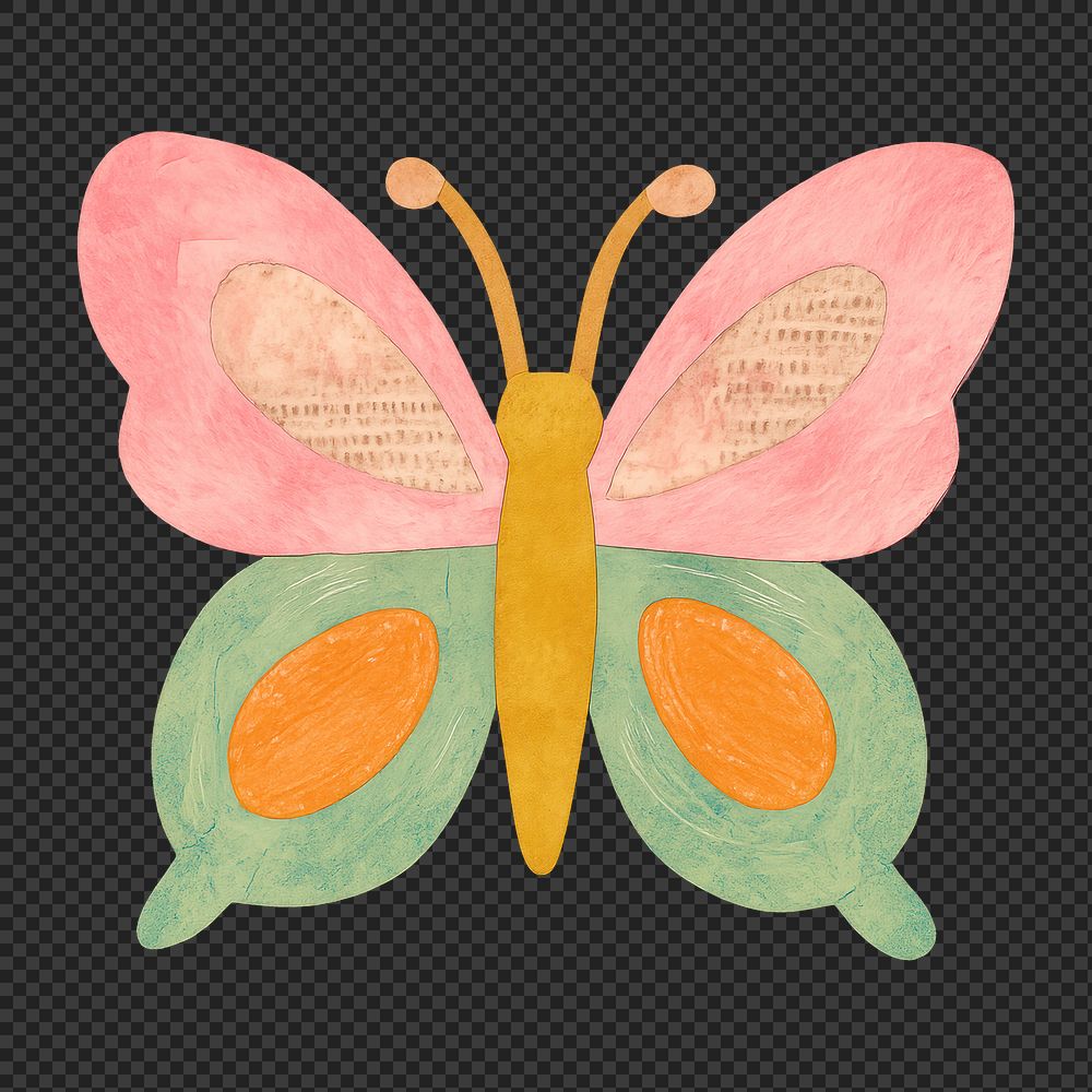 PNG Colorful whimsical butterfly illustration | Free PNG - rawpixel