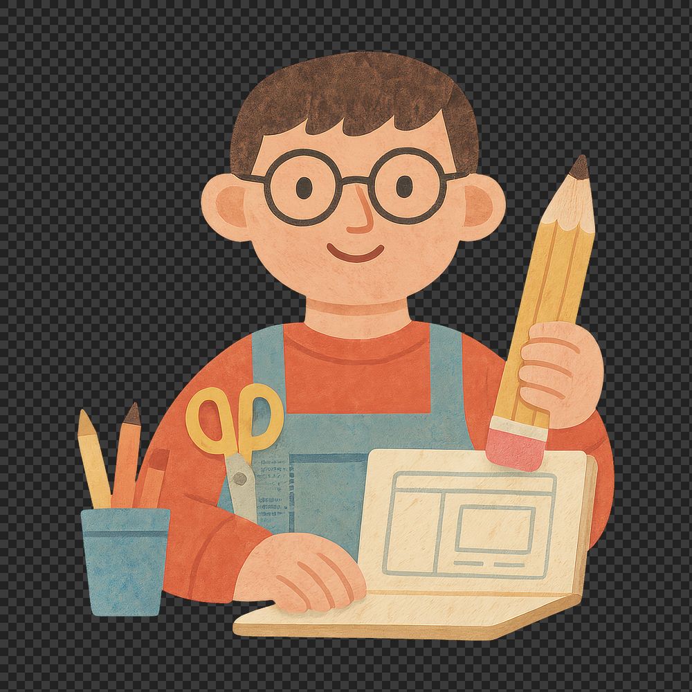 PNG Cartoon boy designing online | Free PNG - rawpixel