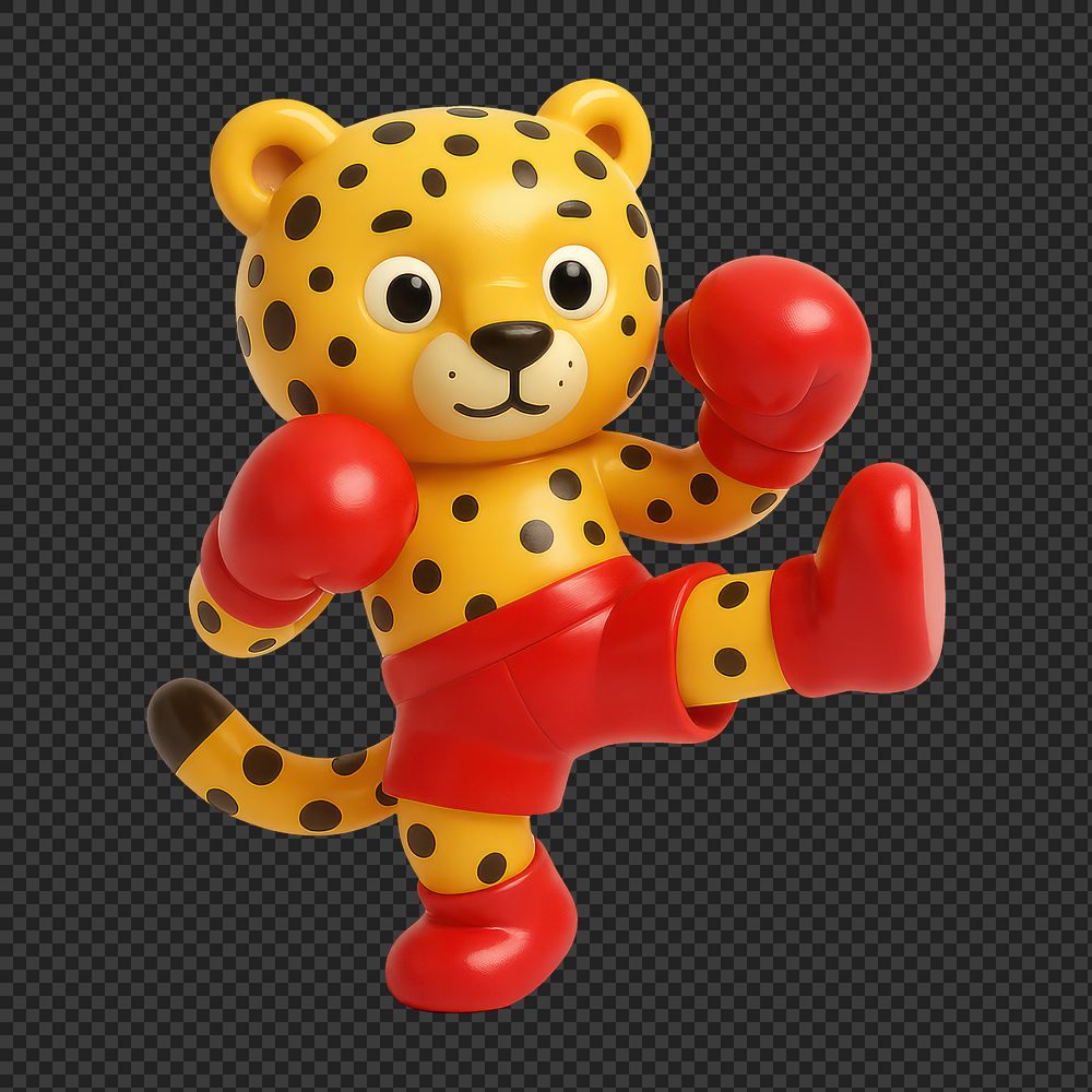 PNG Cartoon cheetah boxing illustration | Free PNG - rawpixel