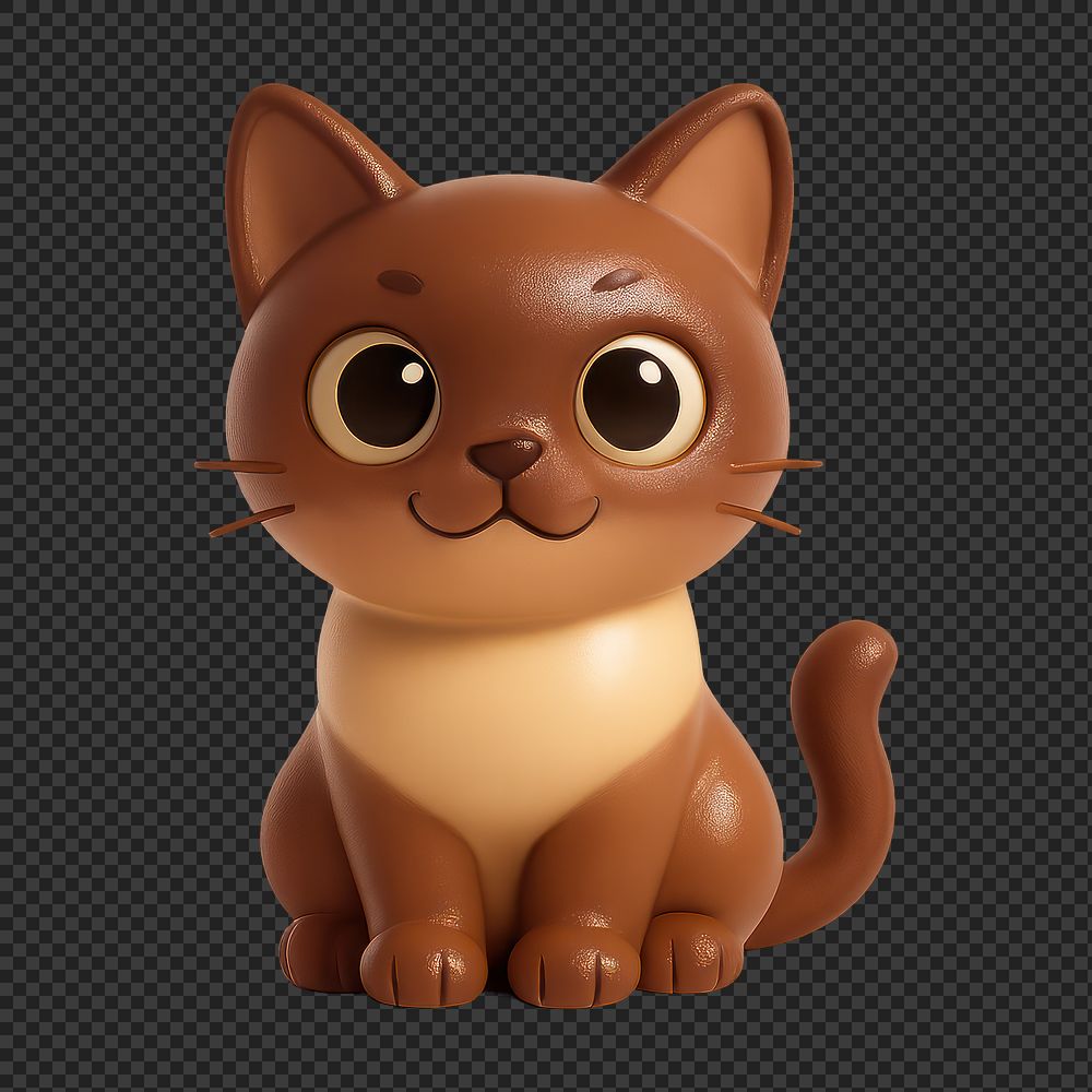 PNG Cute cartoon cat figurine | Free PNG - rawpixel