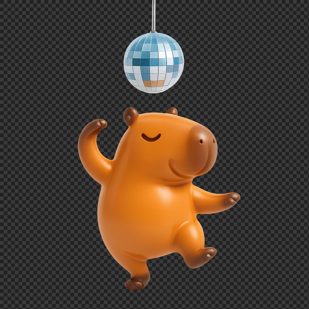 PNG Dancing capybara disco fun | Free PNG - rawpixel