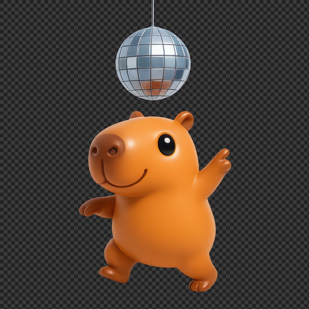 PNG Dancing capybara disco ball | Free PNG - rawpixel