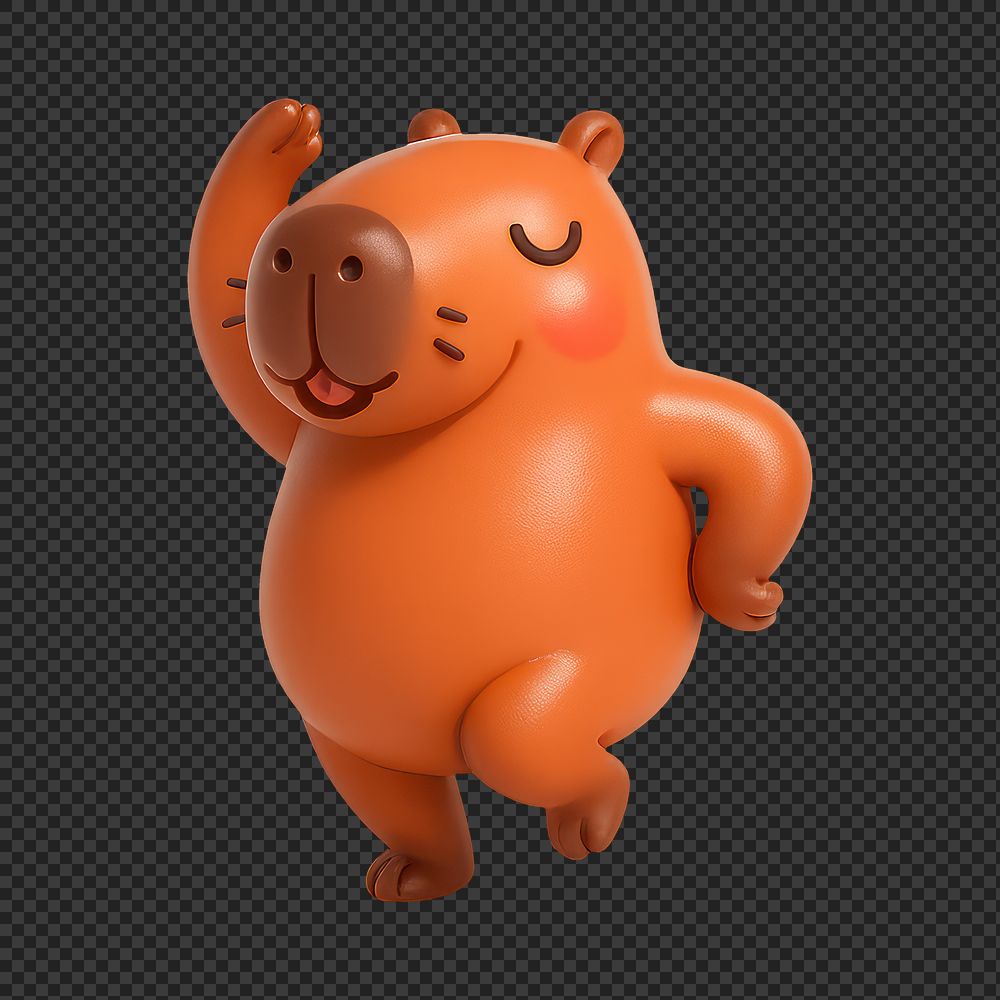 PNG Cute dancing cartoon capybara | Free PNG - rawpixel