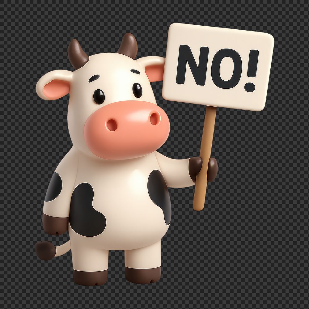PNG Cartoon cow holding protest | Free PNG - rawpixel