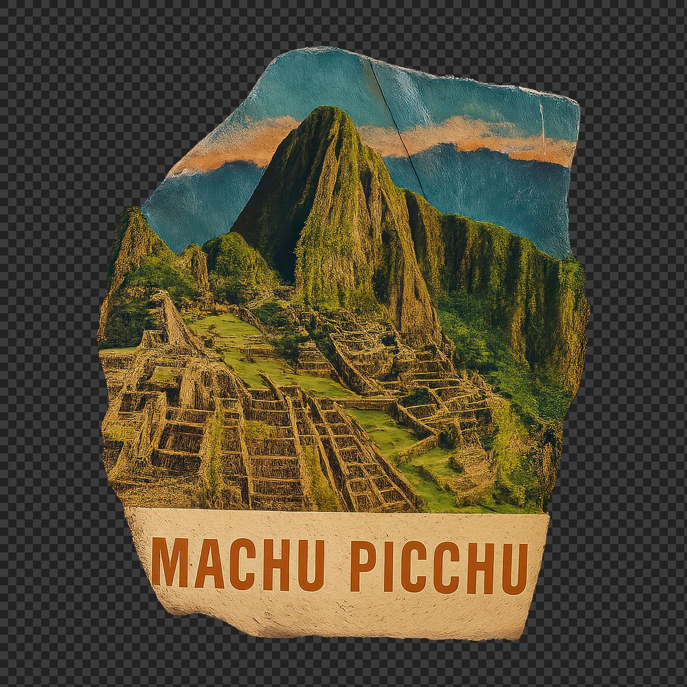 PNG Vintage Machu Picchu travel | Free PNG - rawpixel