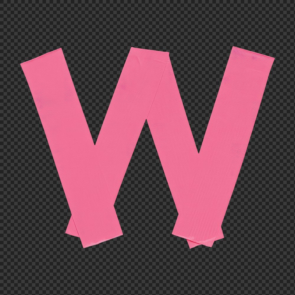 PNG Pink ribbon letter W | Free PNG - rawpixel