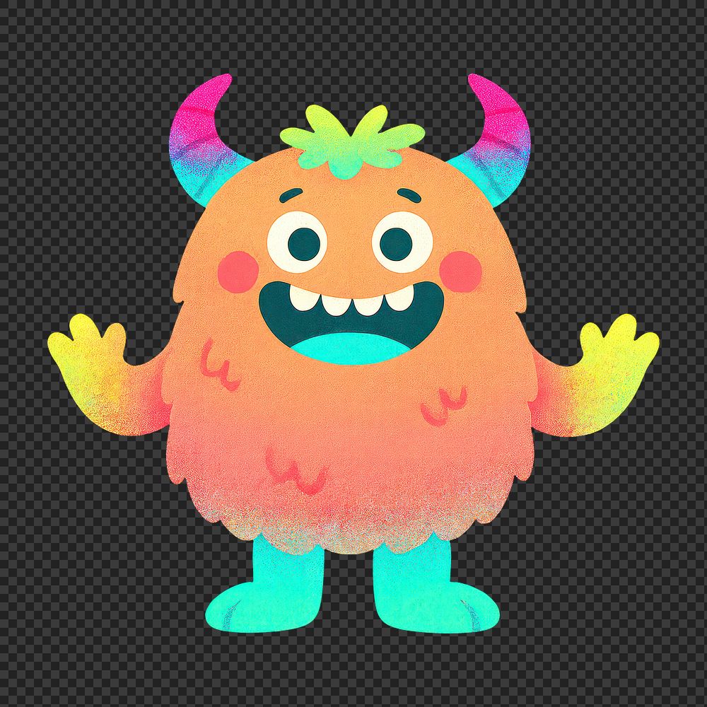 PNG Colorful cartoon monster illustration | Free PNG - rawpixel