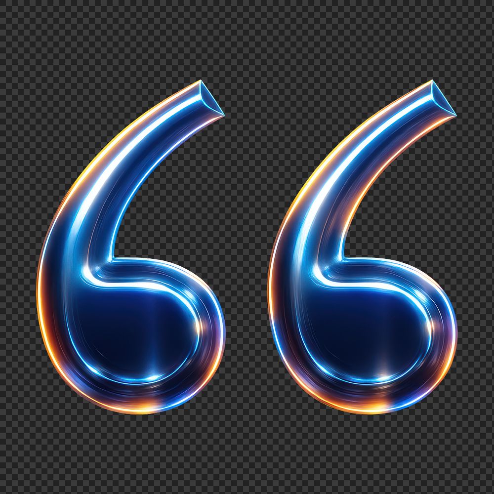 Glowing metallic blue quotation marks | Free PNG - rawpixel