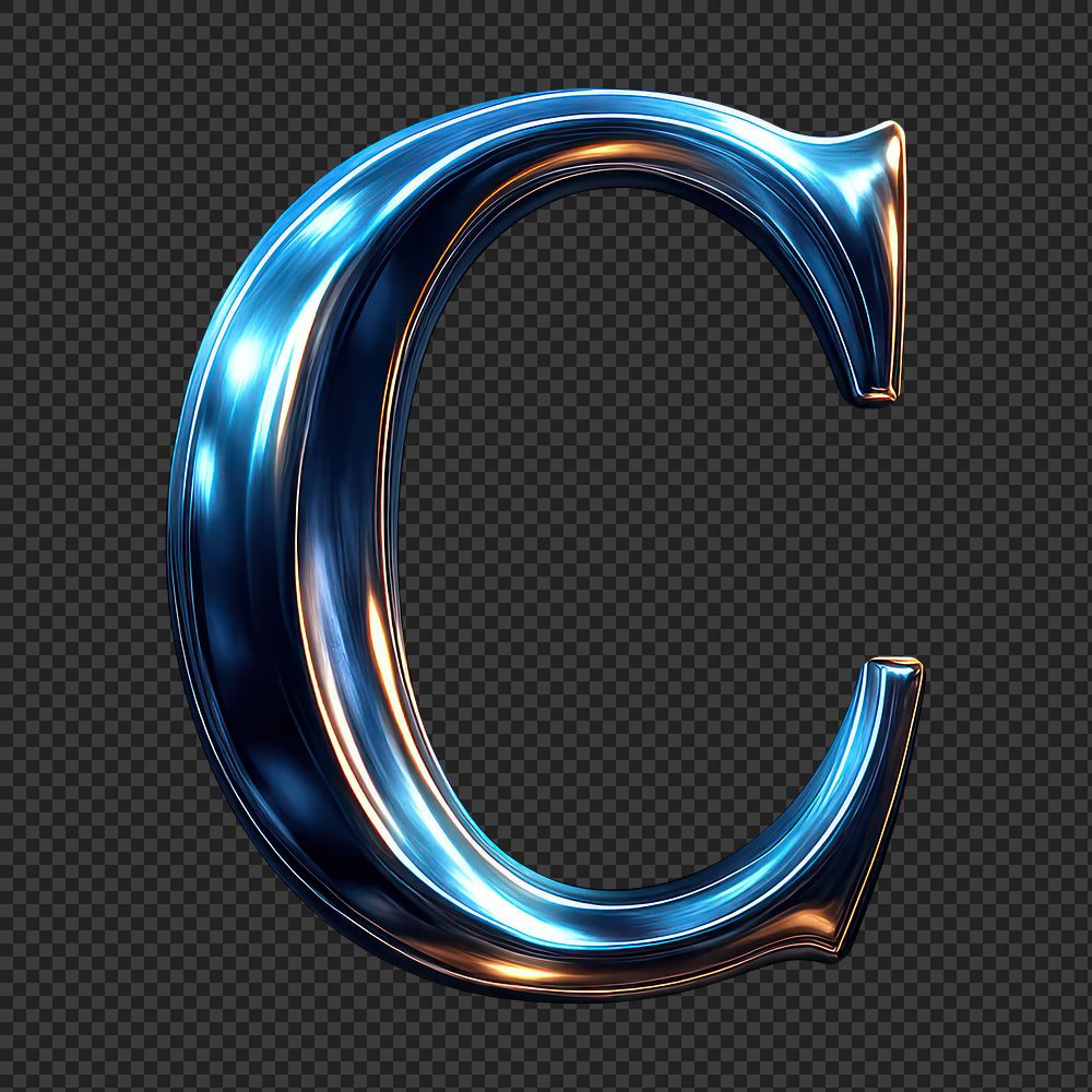 Glossy metallic letter C | Free PNG - rawpixel