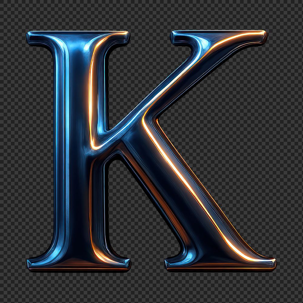 Metallic letter K illustration | Free PNG - rawpixel