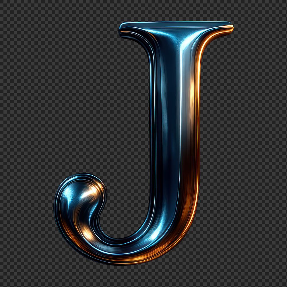 Glossy metallic letter J | Free PNG - rawpixel