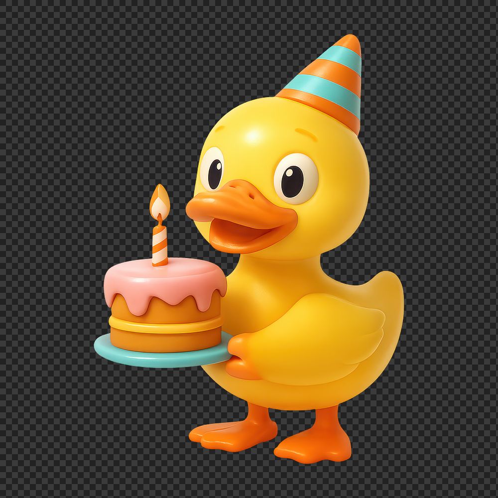 PNG Cheerful duck birthday celebration | Premium PNG - rawpixel