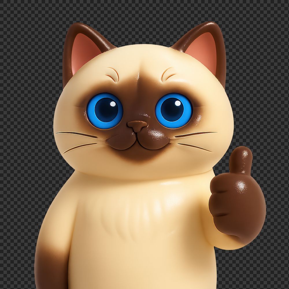 PNG Cute cartoon cat figurine | Free PNG - rawpixel