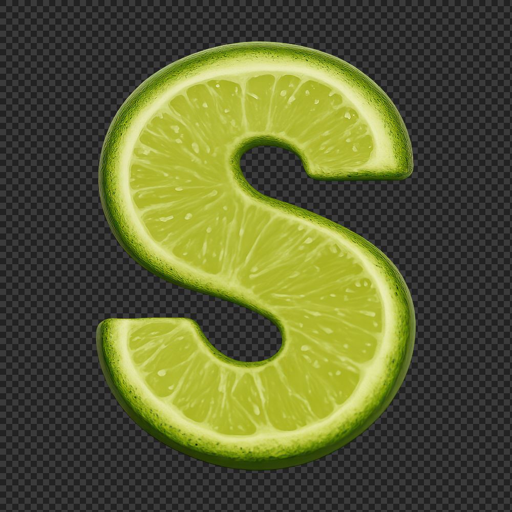 PNG Lime slice letter S | Free PNG - rawpixel