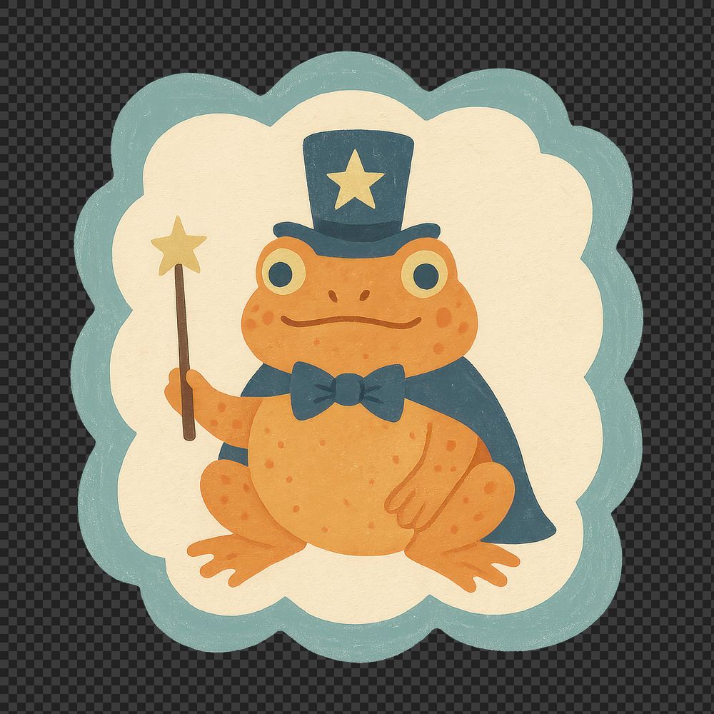 PNG Charming wizard toad illustration | Free PNG - rawpixel