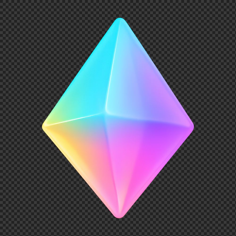 PNG Colorful 3D diamond shape | Free PNG - rawpixel