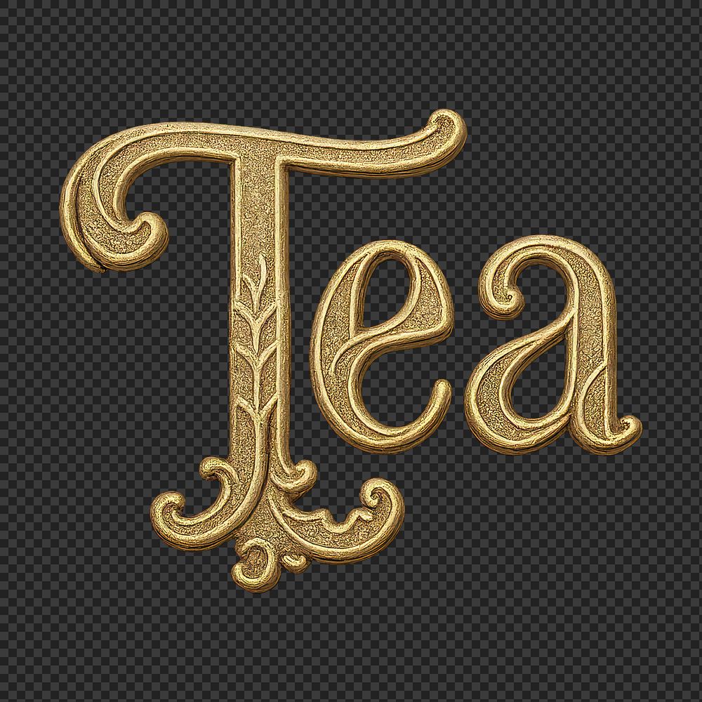 PNG Elegant golden tea typography | Free PNG - rawpixel