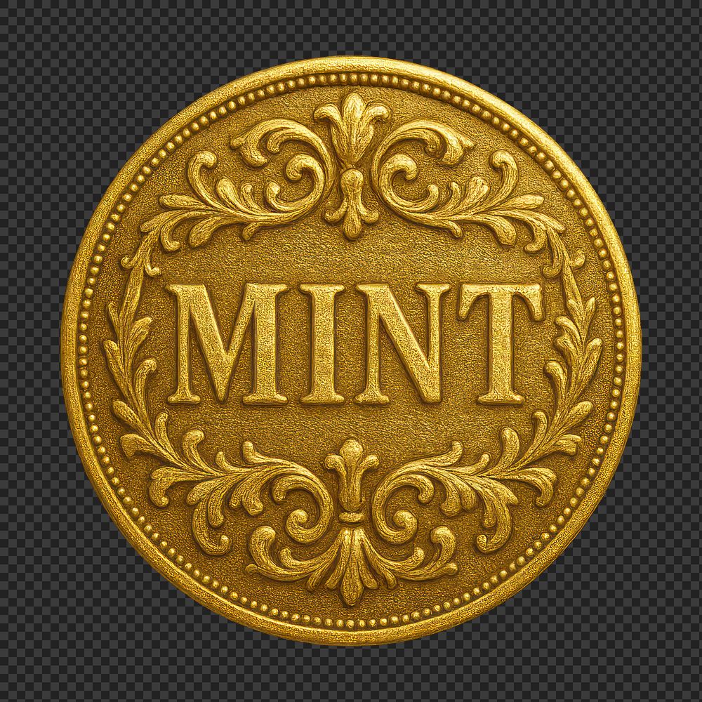 PNG Ornate golden coin design | Free PNG - rawpixel