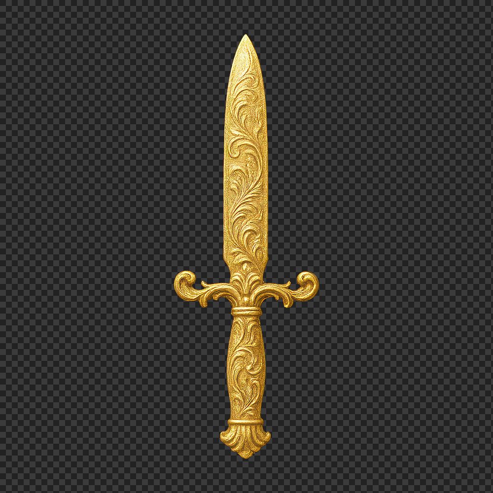 PNG Ornate golden dagger illustration | Premium PNG - rawpixel