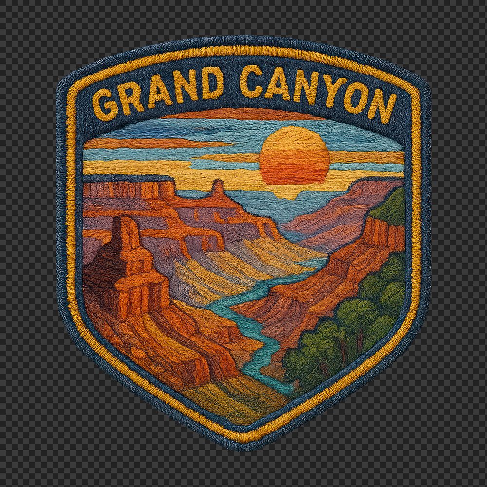 PNG Embroidered patch Grand Canyon | Free PNG - rawpixel