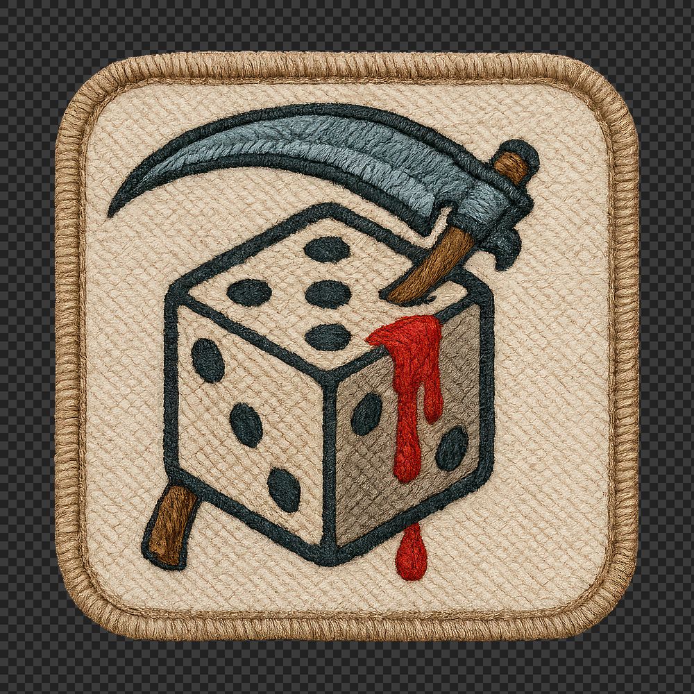 PNG Embroidered patch with dice | Premium PNG - rawpixel