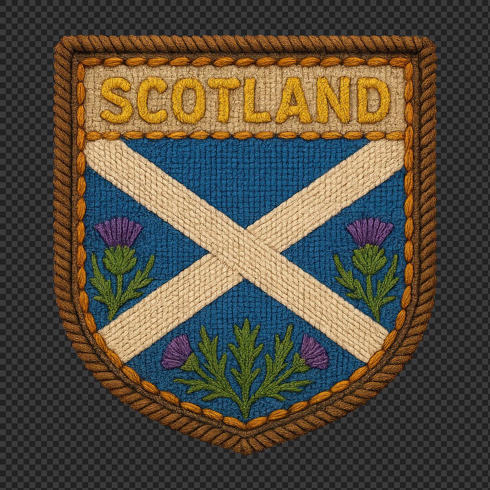 PNG Embroidered Scottish emblem design | Free PNG - rawpixel