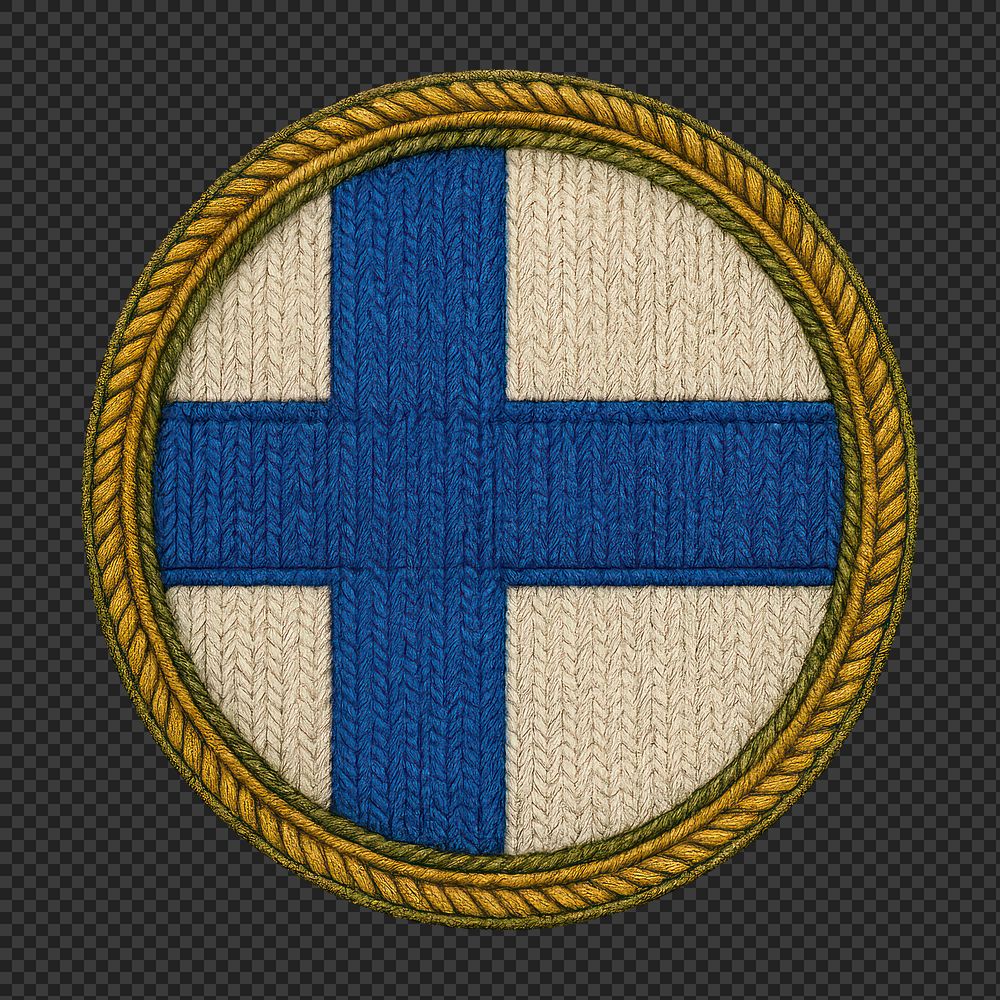 PNG Embroidered Finnish flag patch | Free PNG - rawpixel