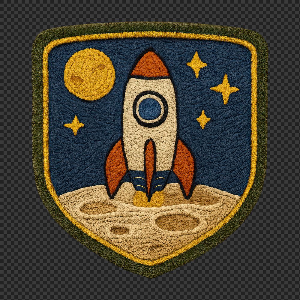 PNG Embroidered space rocket patch | Free PNG - rawpixel