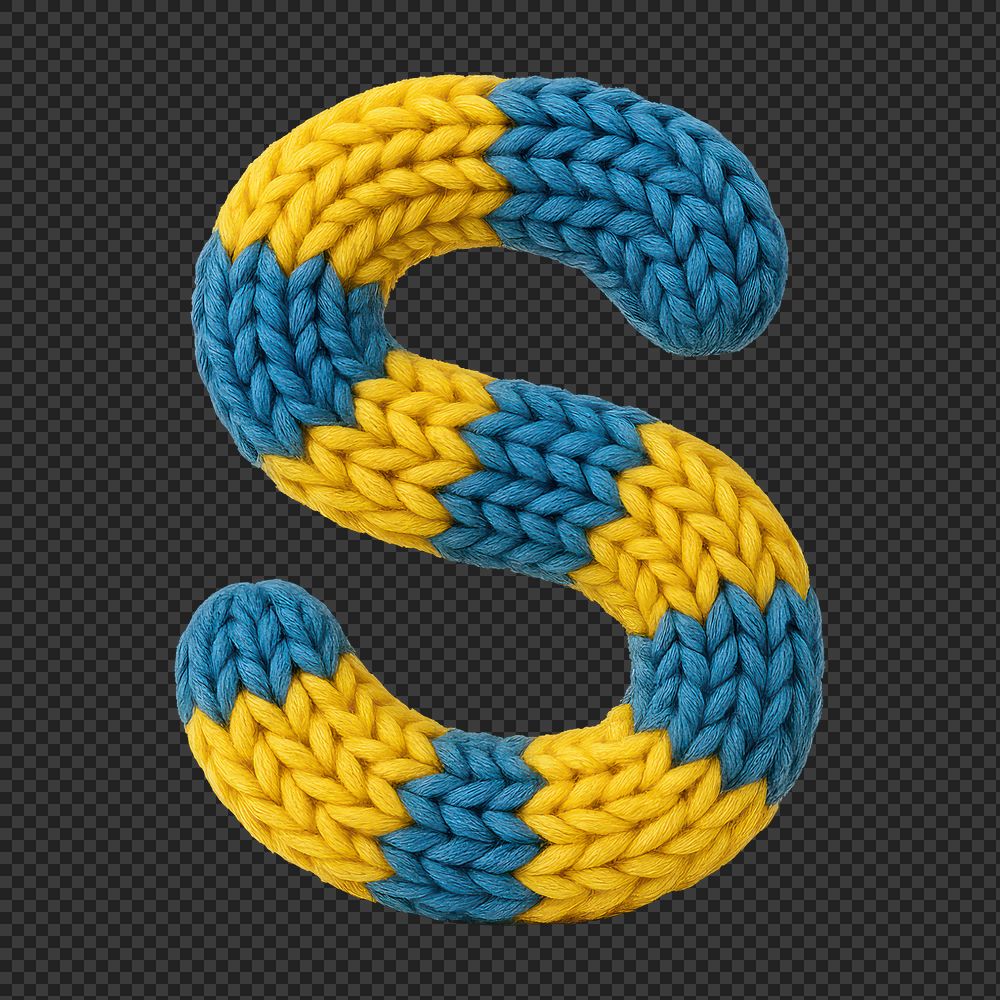 PNG Knitted letter S design | Free PNG - rawpixel