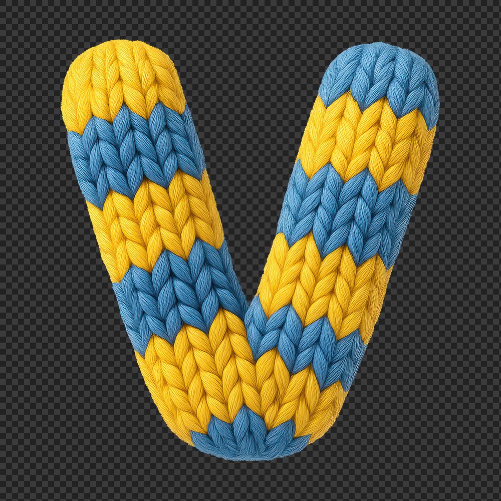 PNG Knitted colorful letter V | Free PNG - rawpixel