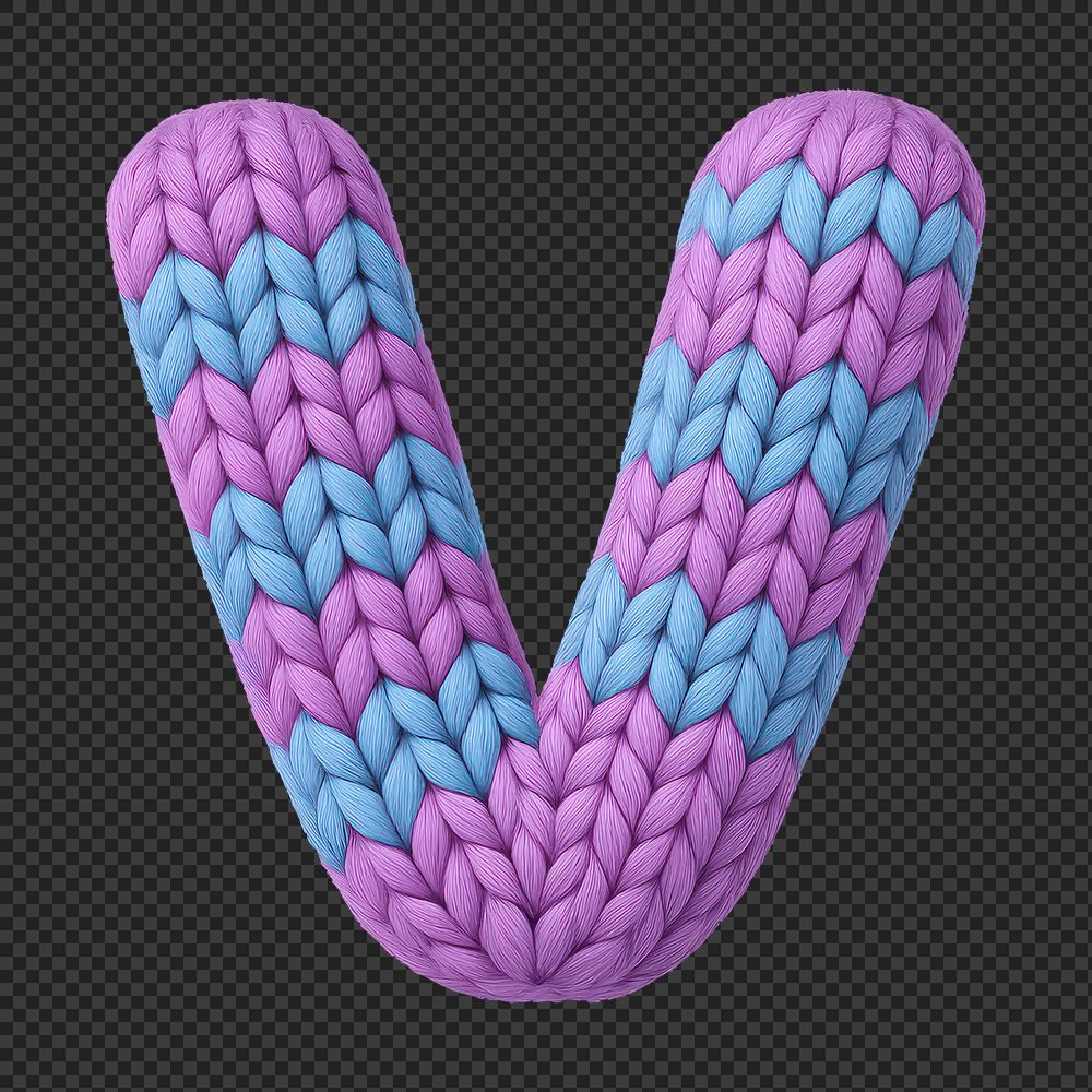 PNG Knitted colorful letter V | Free PNG - rawpixel