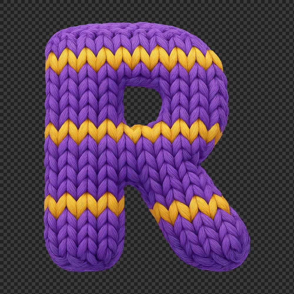 PNG Knitted letter R design | Free PNG - rawpixel