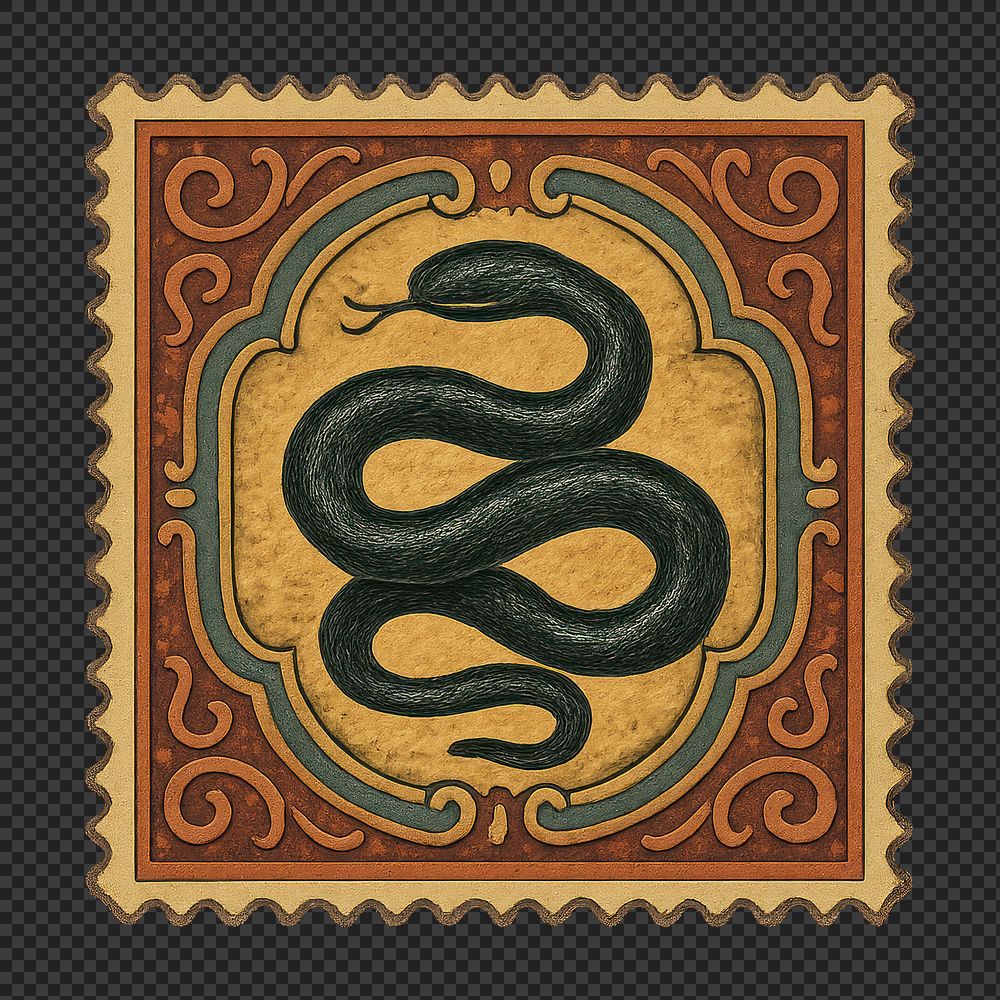 PNG Vintage snake postage stamp | Free PNG - rawpixel