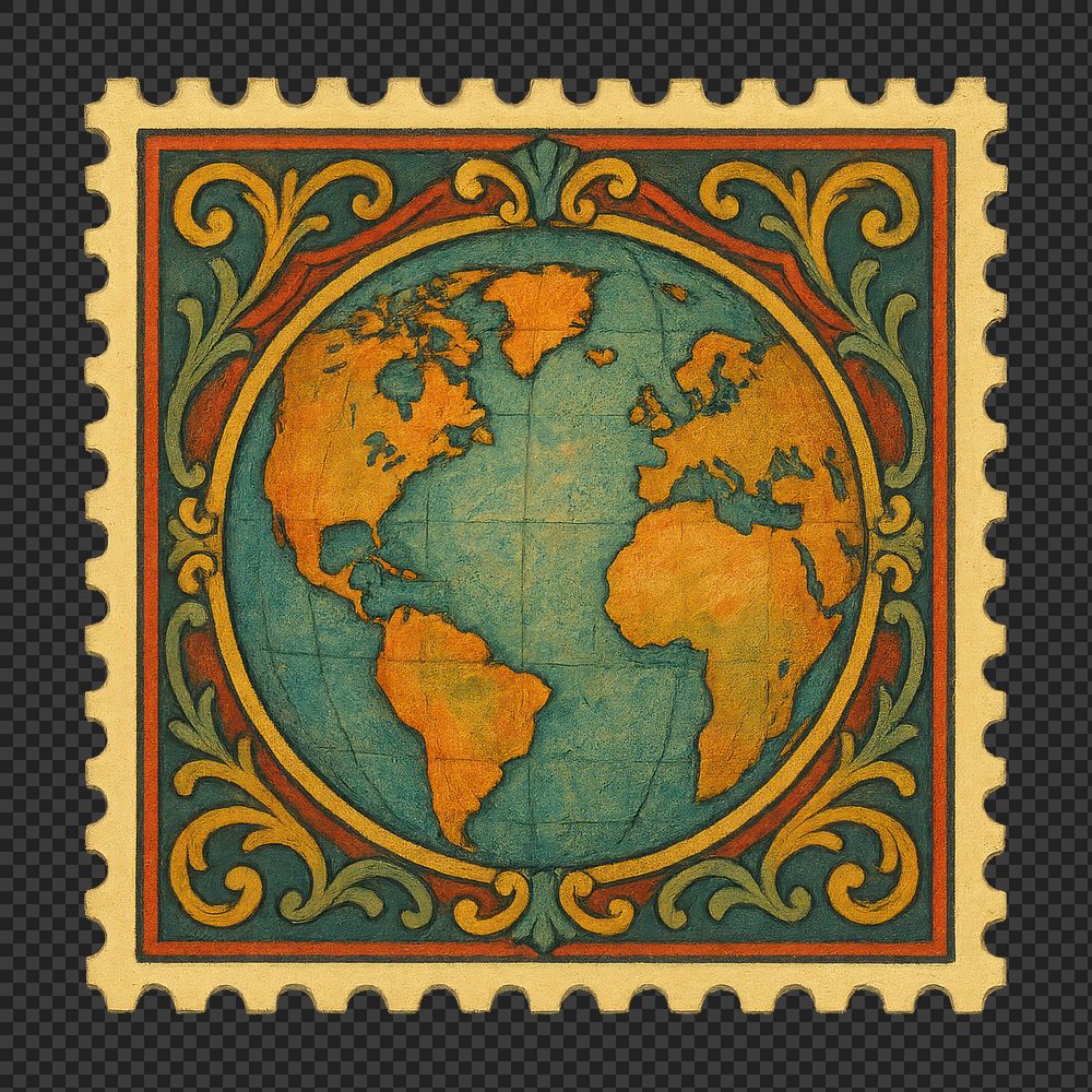 PNG Vintage world map stamp | Free PNG - rawpixel