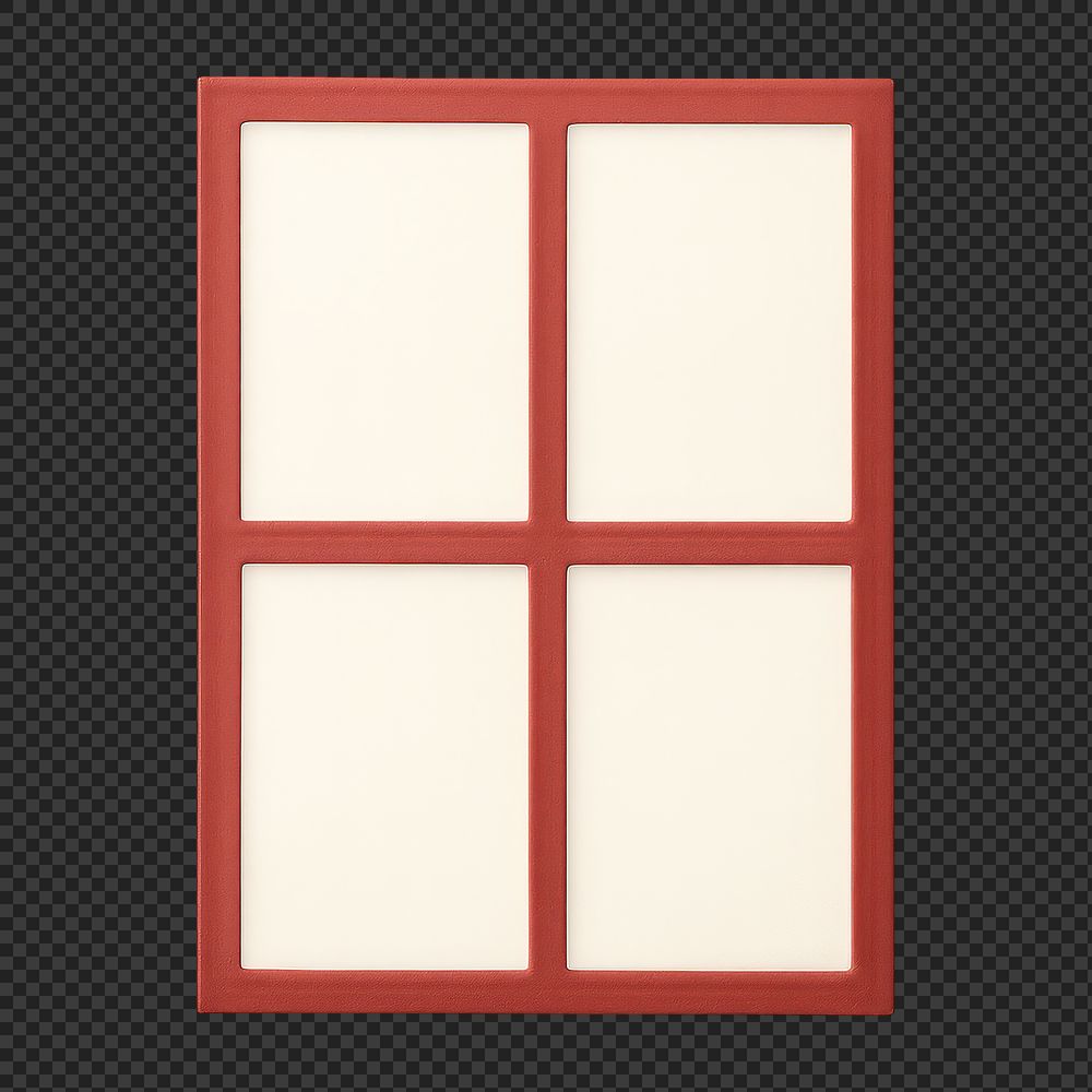 PNG Red four-pane window frame | Free PNG - rawpixel