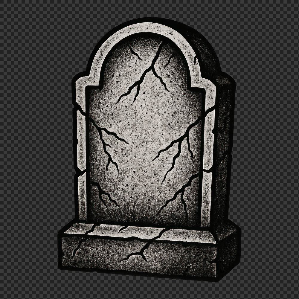 PNG Cracked tombstone illustration design | Free PNG - rawpixel